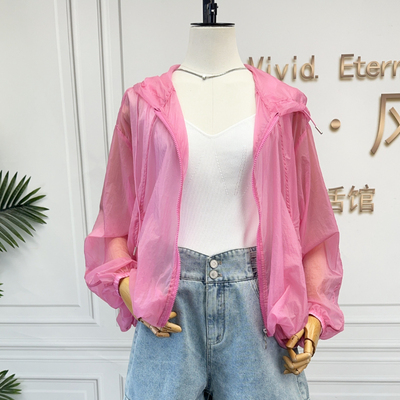 慢一点1207春夏宽松连帽长袖防晒衣空调服女上衣