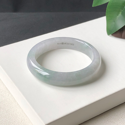 缅甸A货冰糯春彩翡翠平安镯