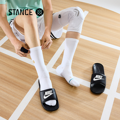 stance篮球袜子男中筒黑白纯色