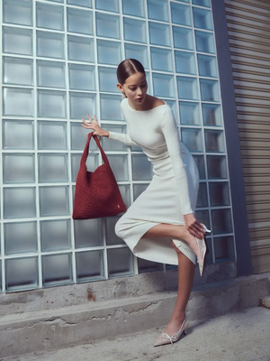 泰国小众品牌 sugarmonday 复古绒面革哑光编织包