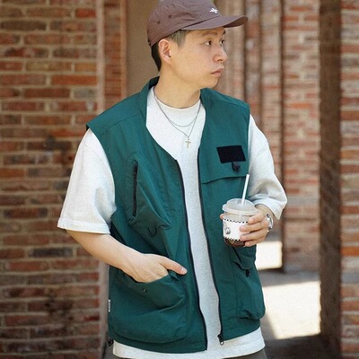 REBIRTH工装马甲无袖背心