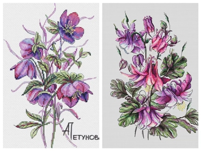 弹弹十字绣 自配DMC线/R线十字绣套件非印花 D0251紫色野花2图