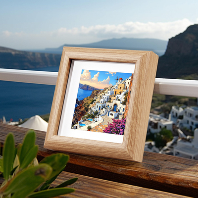 COLOR MASH原创插画希腊圣托里尼岛装饰画-海边小镇风景小尺寸