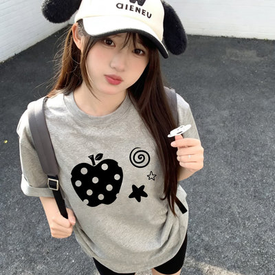 灰色短袖T恤女夏2026新款爆款内搭打底衫半袖独特漂亮巨好看上衣