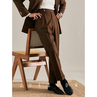 秋冬款重磅500g磨毛意式休闲西裤