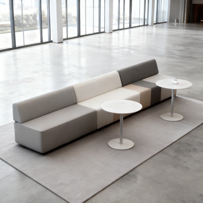 现代简约等候区直排沙发美容院奶茶店售楼部休闲沙发洽谈卡座沙发