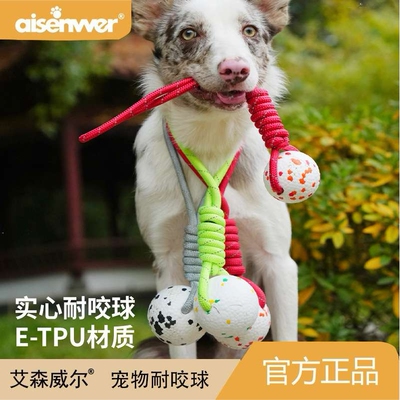 艾森威尔 宠物玩具ETPU材质绳结玩具球浮水耐咬互动狗狗绳球