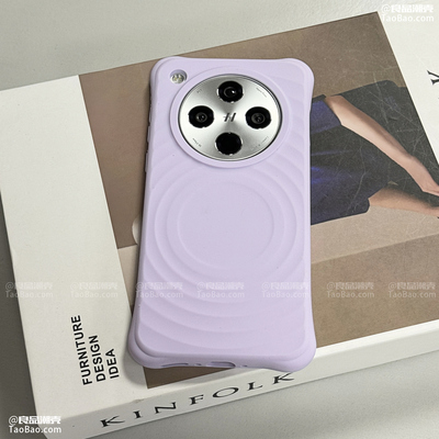 波漾浅紫色软糯液态硅胶适用OPPO FindX8手机壳磁吸充电香芋淡雅耐脏纯色X8S+高档全包防摔凹凸手感女高级感