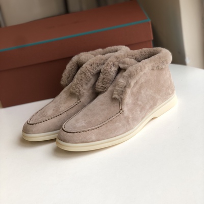 lp意大利加绒保暖秋冬季软底一脚蹬真皮海狸毛毛女士老钱风乐福鞋