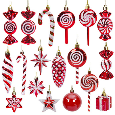 Candy Crutch Christmas Ball Christmas Tree Pendant Accessori