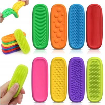 8pcs EDC Fidget Bar Silicone Sensory Stone Antistress Sensor