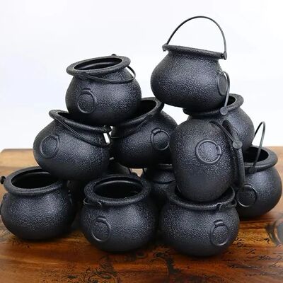 Witch Cauldron Buckets Set, Halloween Candy Bowls for Partie