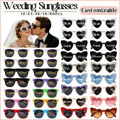 12-60Pcs Personalised Wedding Sunglasses Bulk Love Heart Sun
