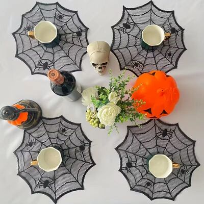2/4/6Pcs Spider Web Placemats for Halloween Party Home Dinne
