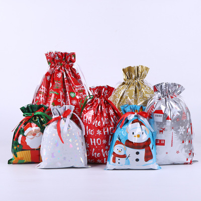 Drawstring Gift Bag Christmas Party Aluminum Foil Candy Bag