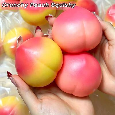 Crunchy Squishy Peach Stress Ball - Squeeze Toy for Anxiety