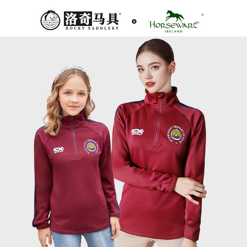 horsewareGX系列酒红色长袖衫马术服装骑士服男女外套春秋HW85037