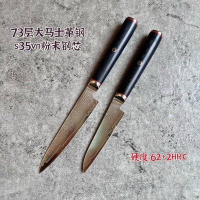 粉末钢s35vn水果刀73层大马士革钢果皮刀厨房多功能小厨刀瓜果刀
