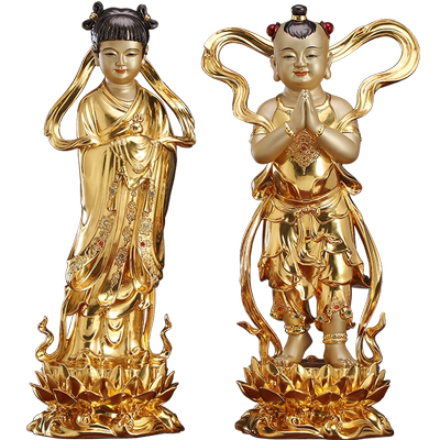 圆通善财童子龙女金童玉女摆件
