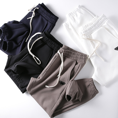 液氮新疆长绒棉松紧腰卫裤长裤男