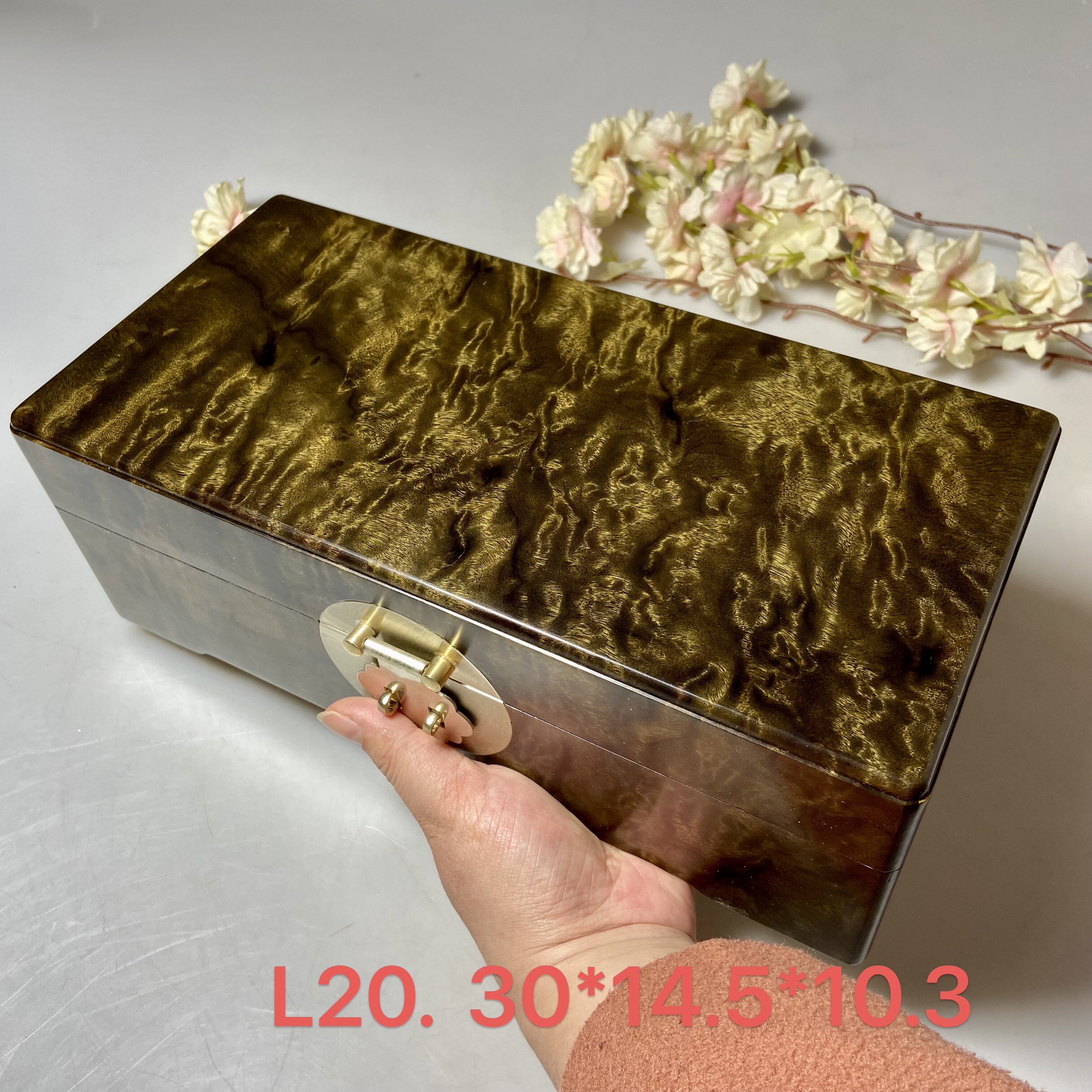 正宗金丝楠木乌木首饰盒实木龙胆纹珠宝盒精品收藏宝贝盒一木一器