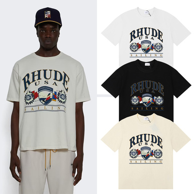 RHUDE美潮高街纯棉印花短袖T恤夏
