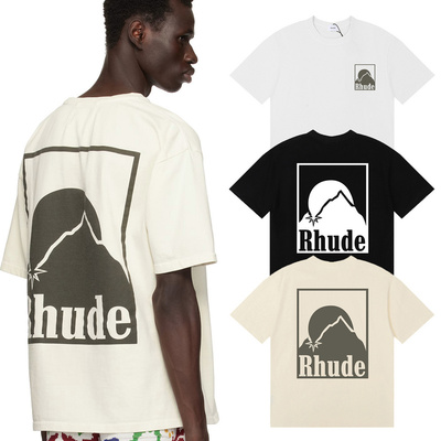 RHUDE美式高街潮牌纯棉短袖T恤夏