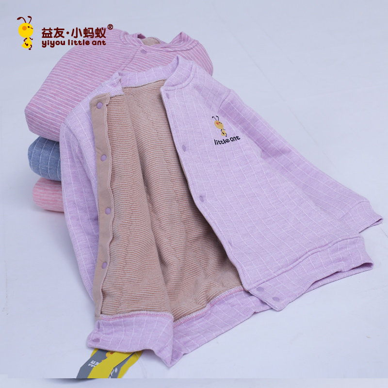 益友小蚂蚁四层加厚开襟小棉袄儿童保暖衣男女童开衫德绒内胆上衣