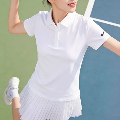 Nike耐克翻领短袖POLO衫女夏季款透气商务穿搭白色上衣FQ1575-100