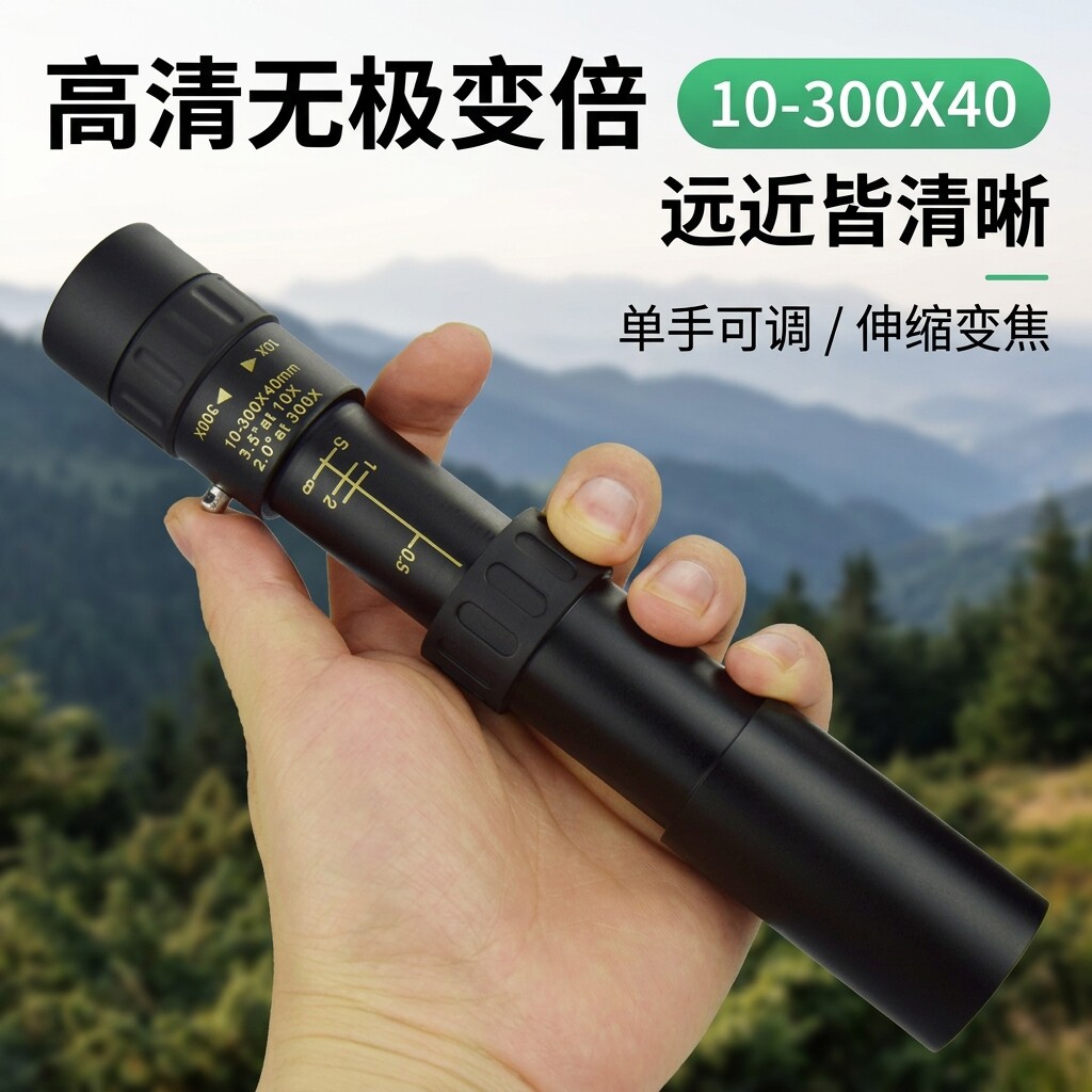 可变倍便携单筒望远镜 高倍高清微光夜视非红外户外成人手机拍照