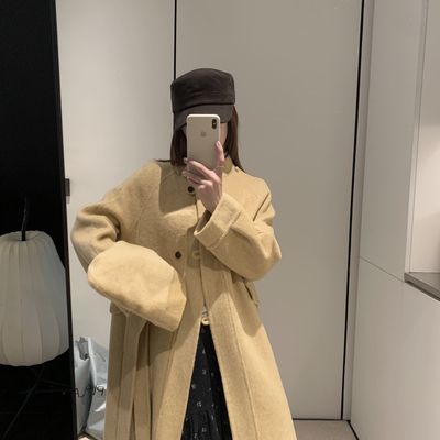 拿铁强推～超级好看的亮色～韩系ins感可拆卸羊毛大衣