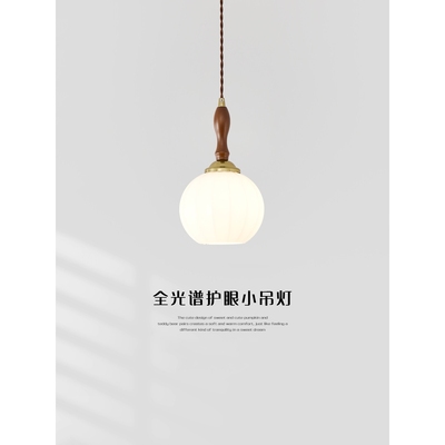 中古风灯笼玻璃小吊灯卧室床头灯具餐厅吧台过道走廊阳台法式复古