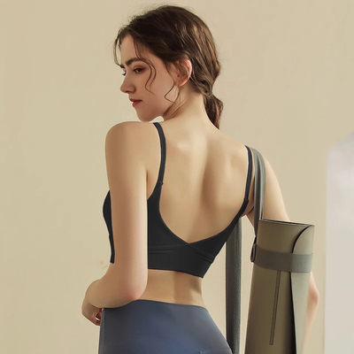 运动内衣女带胸垫防震美背聚拢吊带背心跑步健身瑜伽文胸夏季外穿