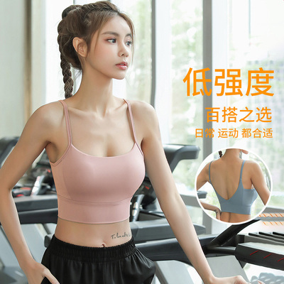 夏季薄款运动文胸跑步高级感健身背心防震专业训练普拉提内衣bra