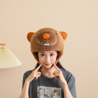 卡通可爱小动物头套帽子搞怪头饰