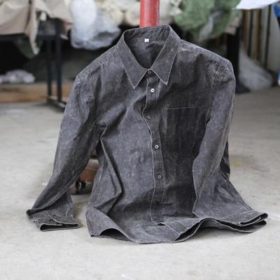 手工植物纯棉美式复古衬衣