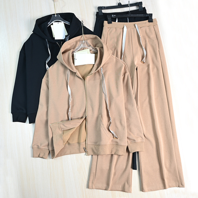 思琪女装 2510/13字母飘带棉混纺连帽宽松落肩卫衣