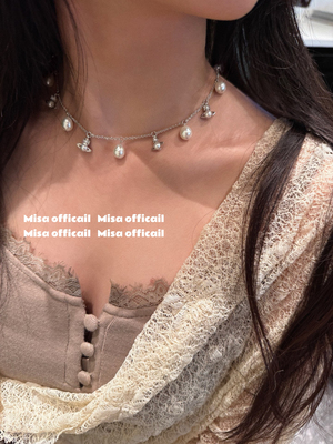 Misa officail｜巴洛克珍珠小土星项链百搭小众设计锁骨链叠戴