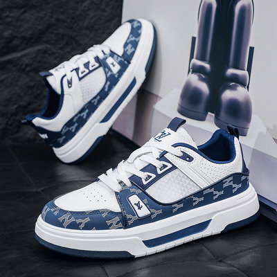 2025夏季新款网面透气港风通勤时尚休闲板鞋欧洲站超纤运动鞋