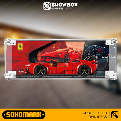 超级赛车透明组合式展示适配法拉利积木赛车套装77254