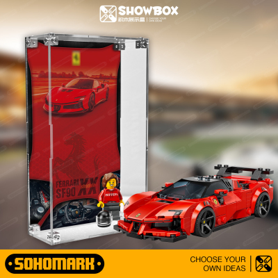 超级赛车透明组合式展示适配法拉利积木赛车套装77254竖版