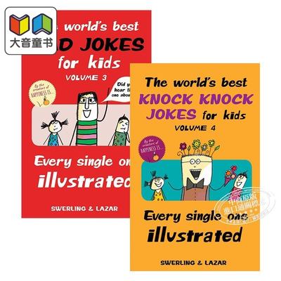 The World's Best Dad Jokes for Kids Volume 3-4 2册 英文原版 很好笑的笑话绘本 英语俚语学习 插画书 Lisa Swerling