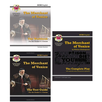英国CGP原版 CIE考试局莎士比亚文学威尼斯商人 GCSE English Shakespeare The Merchant of Venice workbook text guide