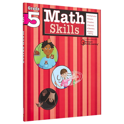Harcourt Family Learning 系列 Flash Kids Math Skills Grade 5 英文原版 哈考特数学技巧 五年级 儿童英语教辅教材工具书?