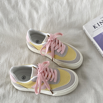 小众多巴胺鞋子超火拼色德训鞋潮