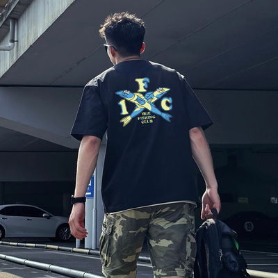IFC IRIE FISHING CLUB 日系户外路亚钓鱼佬文化标语美式短袖T恤