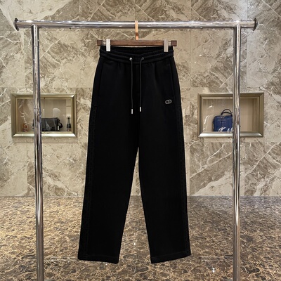 CDIOC轻奢男装2025冬季新款男士CD加绒直筒休闲裤针织运动裤正品