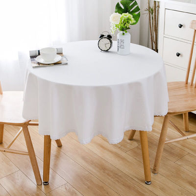 FGHGF小圆桌布布艺圆形家用北欧纯色简约餐桌布圆桌子桌布棉麻台