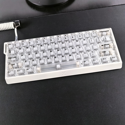 白雾透键帽黑字正刻适配EV63迈从Ace68/G87美加狮MAD60魔导士ATK