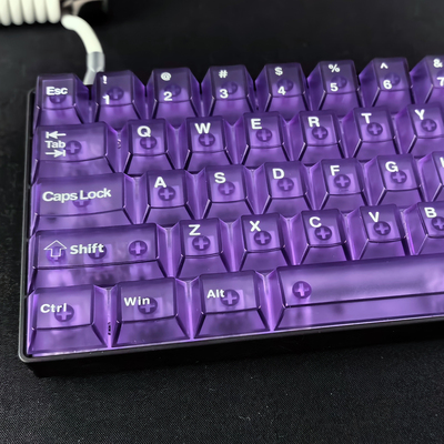 紫色雾透键帽正刻适配迈从Ace68美加狮MAD60前行者X87魔导士EV63